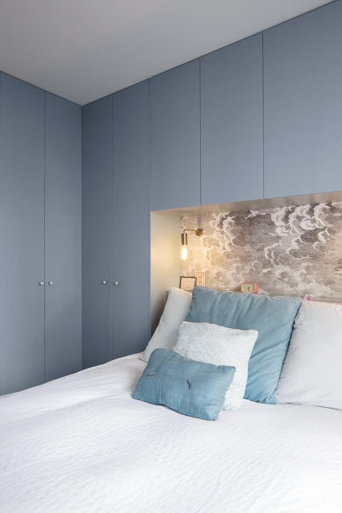 Create a wardrobe x headboard for relief and storage space | Plum Living