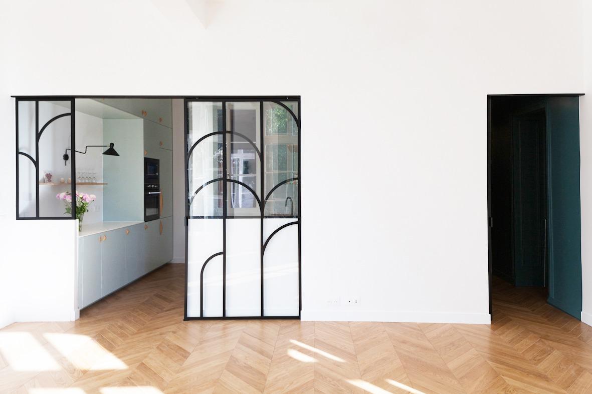 A glass partition in the kitchen | Plum Living