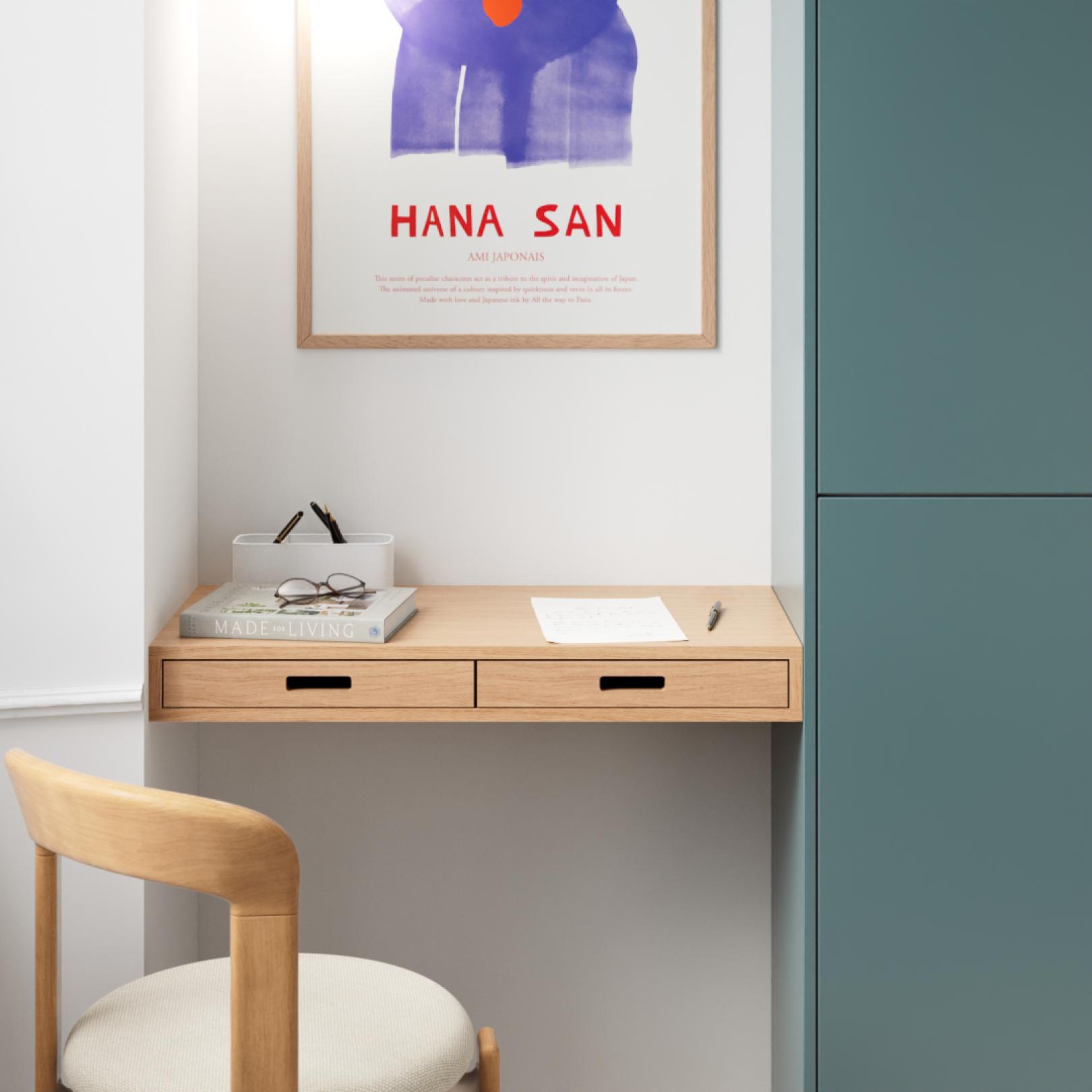 Natural oak Secretary desk top | Plum Living