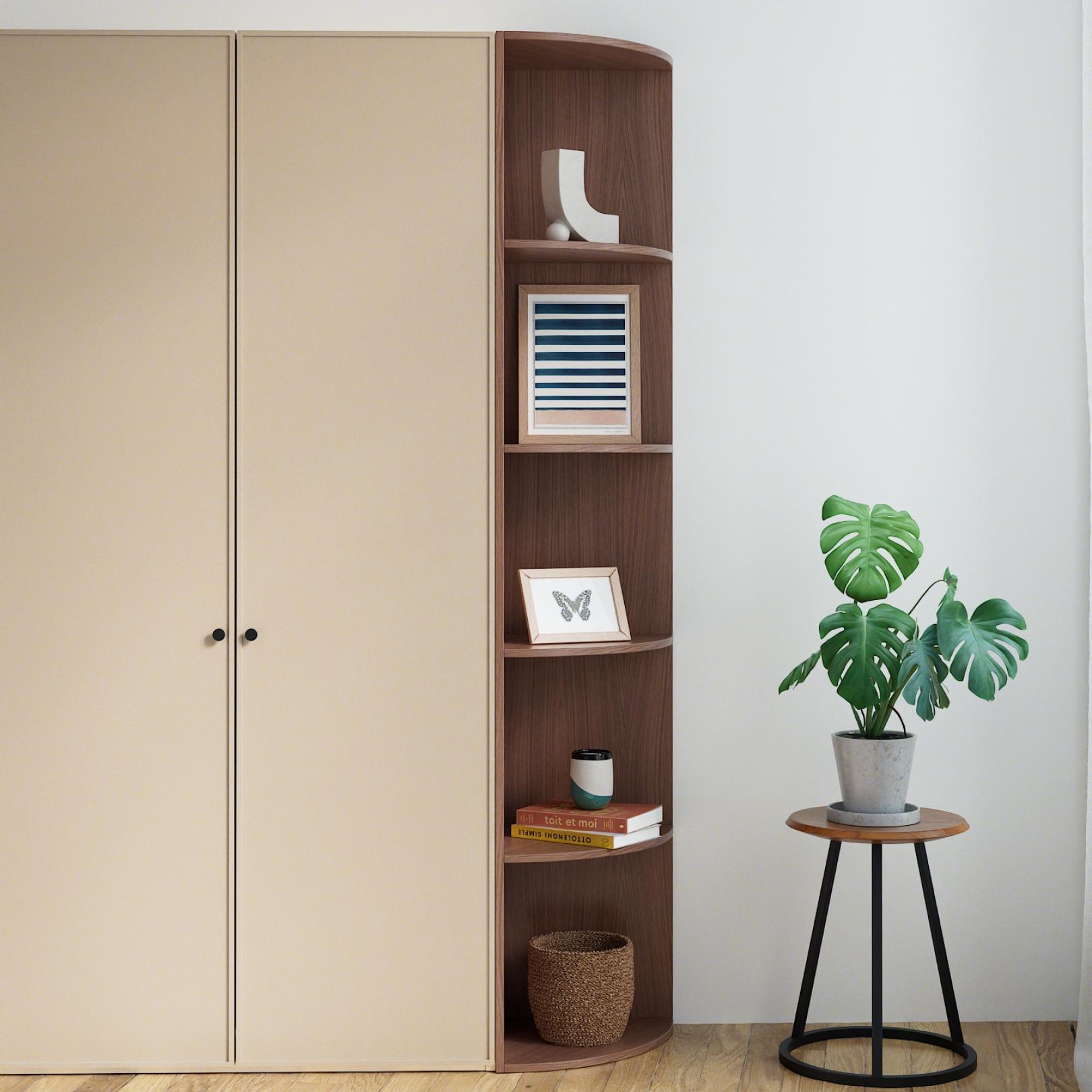 Curved open cabinet 37x201cm | Plum Living