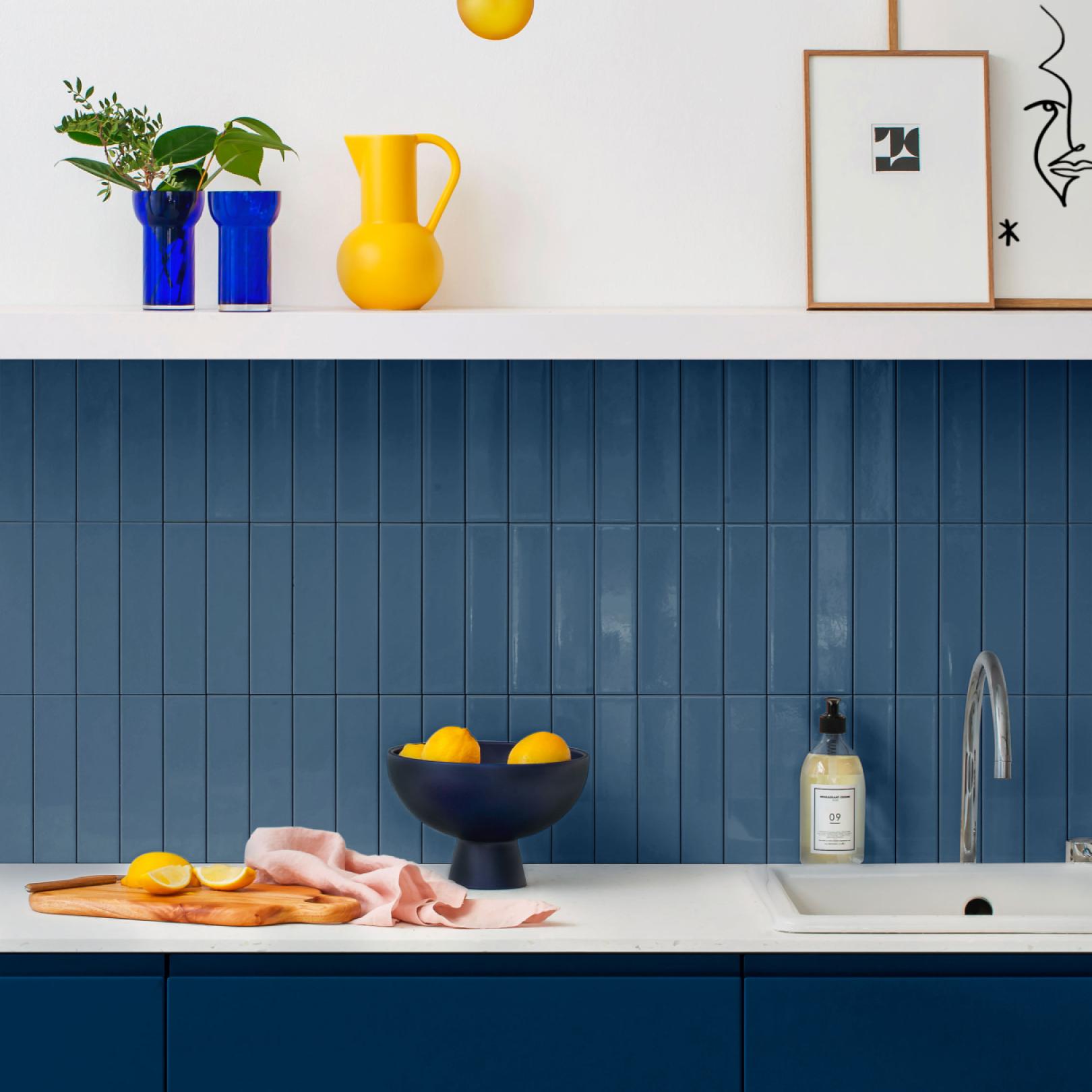 Ceramic tile Blue 03 - Bleu gris | Plum Living
