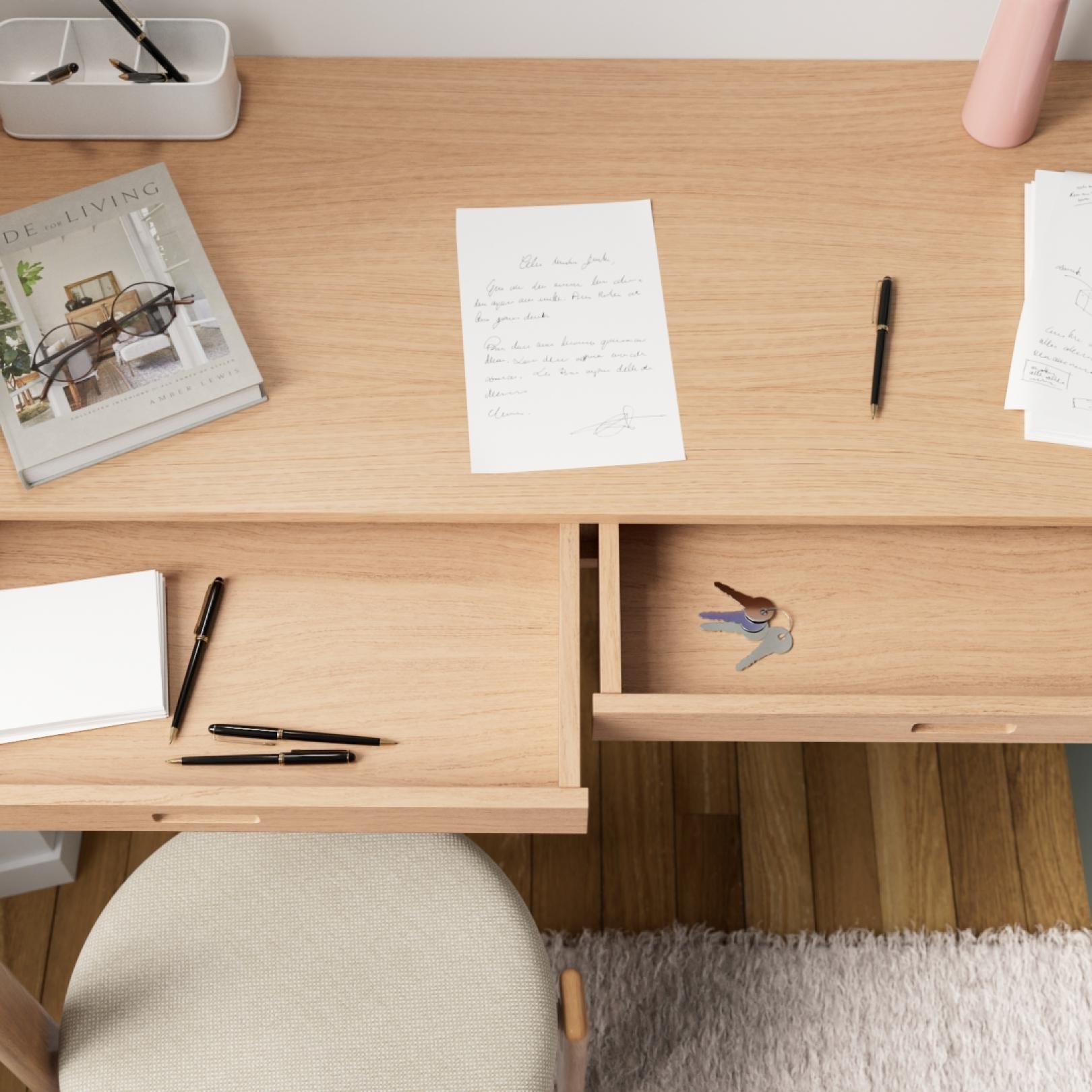 Natural oak Secretary desk top | Plum Living