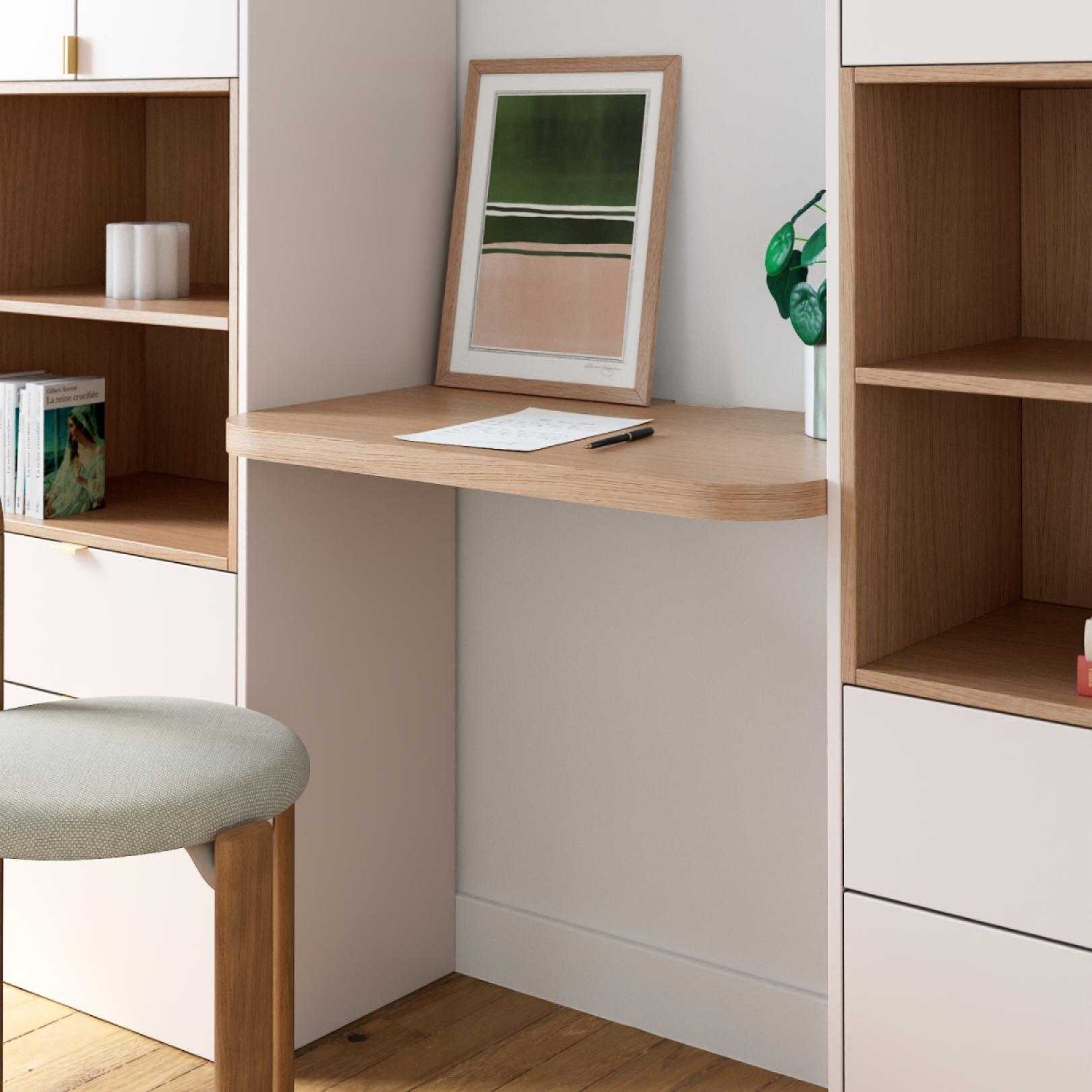 Natural oak Curved desk top | Plum Living